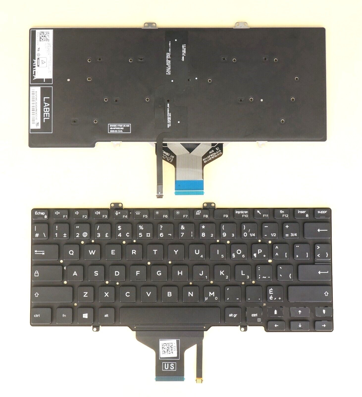 Dell Keyboard CF CA Backlit - Latitude 5400 5401 5410 5411 7400 09C07N ...