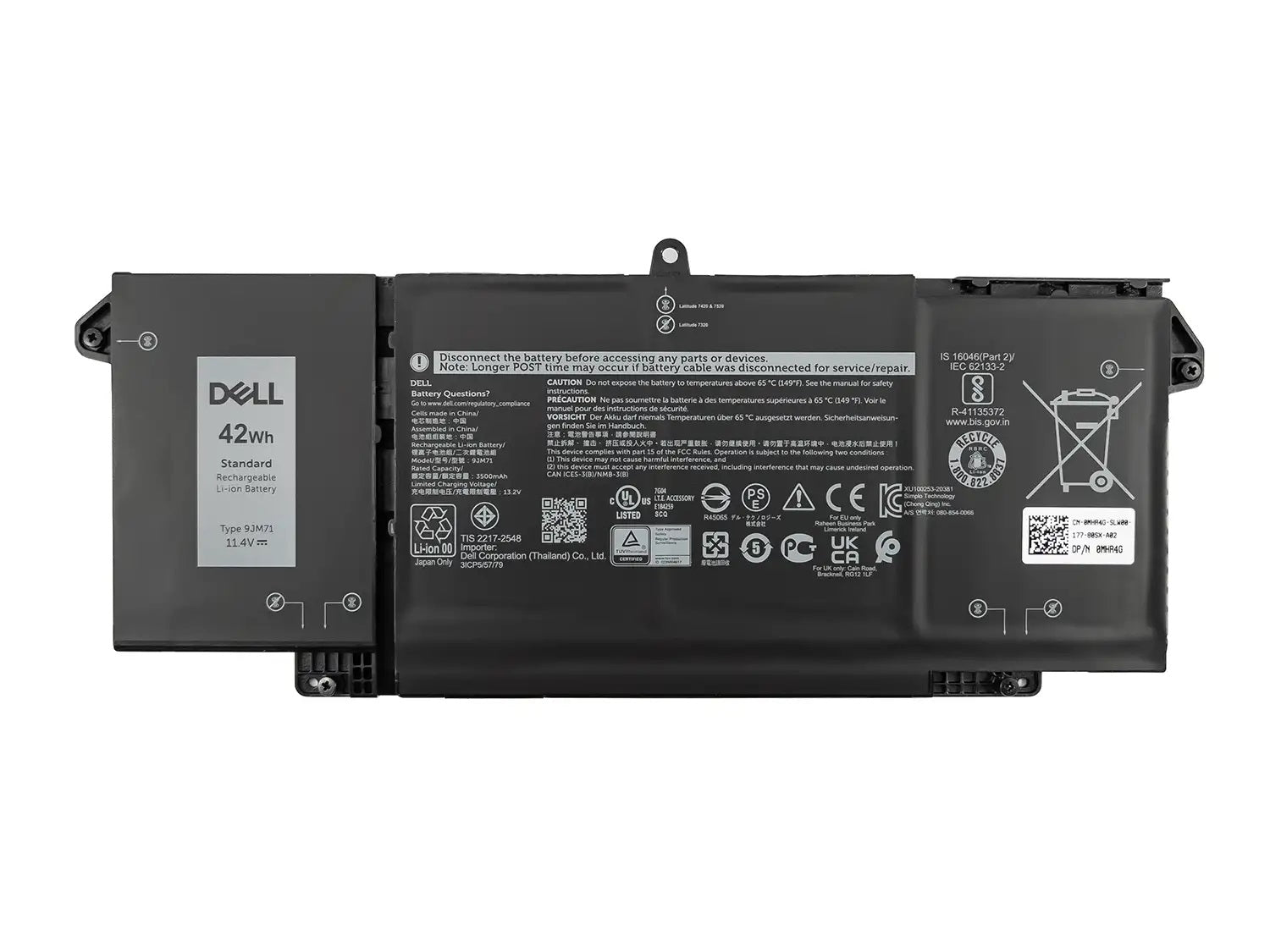 Dell Battery Pack for Latitude 5320 7320 7420 7520 2-in-1 - 9JM71 New ...