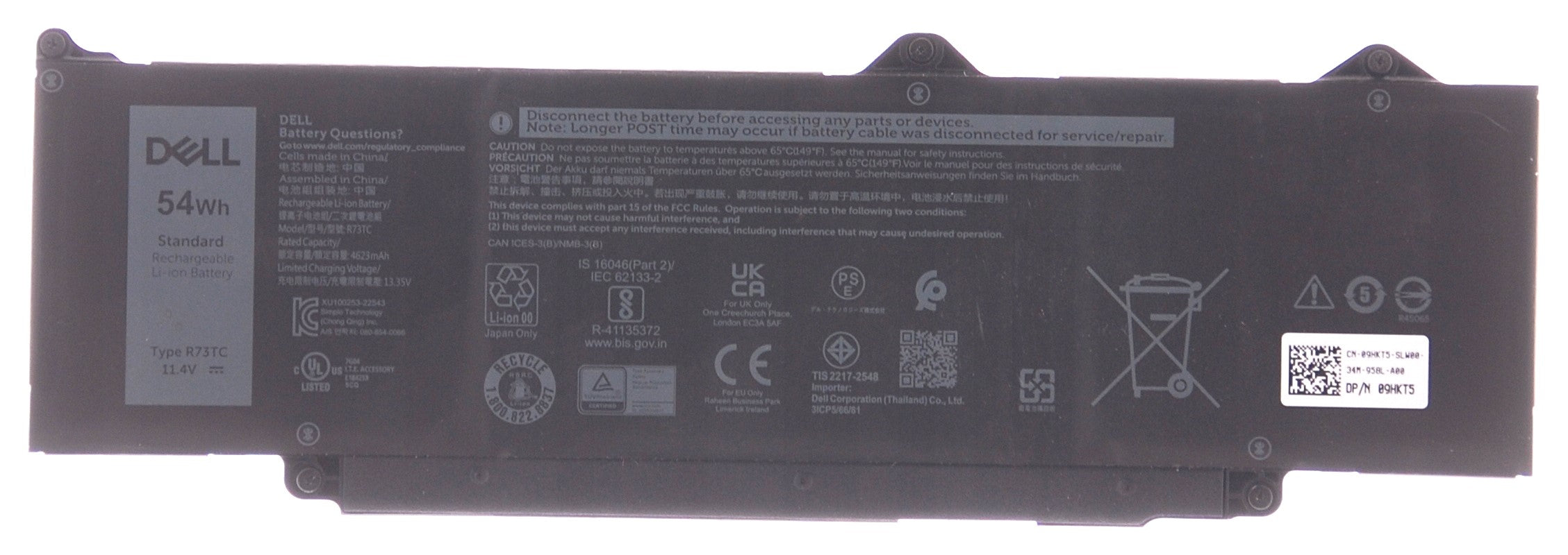 Dell Battery Pack Latitude 3340 3440 3540 5340 5440 5540 2-in-1 R73TC ...