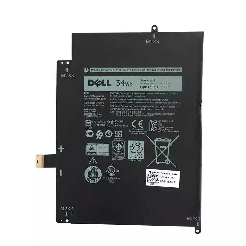 Dell Battery Pack for Latitude 12 7000 7285 2-in-1 - YX0XH New Genuine ...