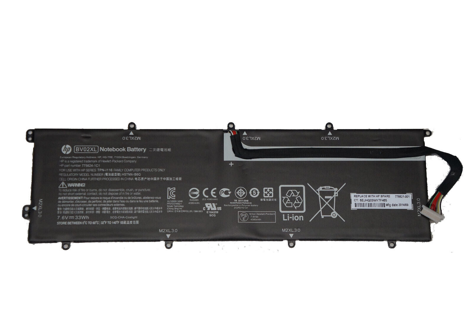 HP Battery Pack for Envy X2 Detachable 13-J BV02XL HSTNN-IB6Q Genuine ...