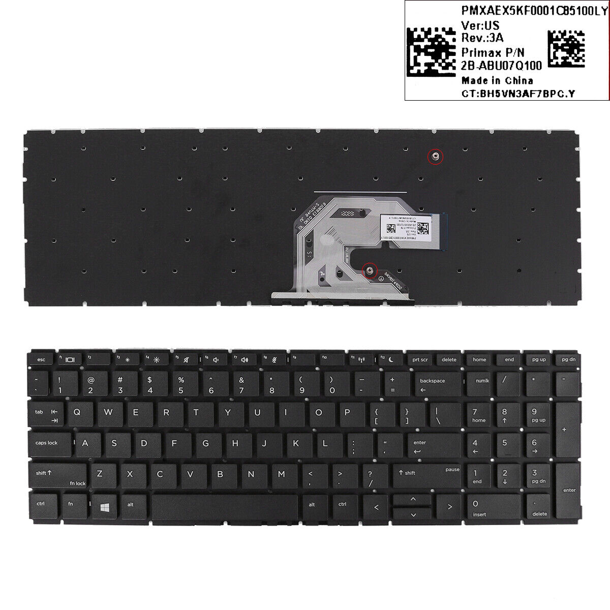HP Keyboard US English Non-BL for ProBook 450 455 G6 G7 L45091-001 New ...