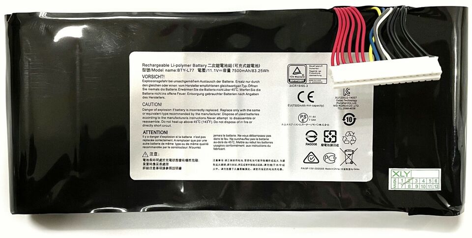 MSI Battery Pack for GT72 GT72S GT72S GT72VR GT80 GT80S WT72 - BTY-L77 ...