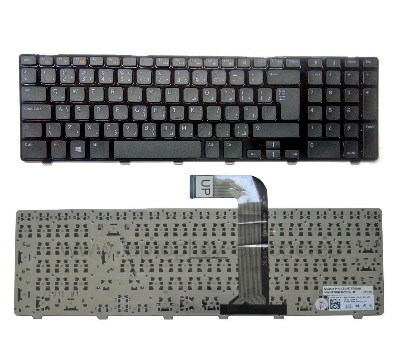 Dell US Keyboard Inspiron 17 17R 5720 7720 N7110 XPS 17 L702x 0454RX ...