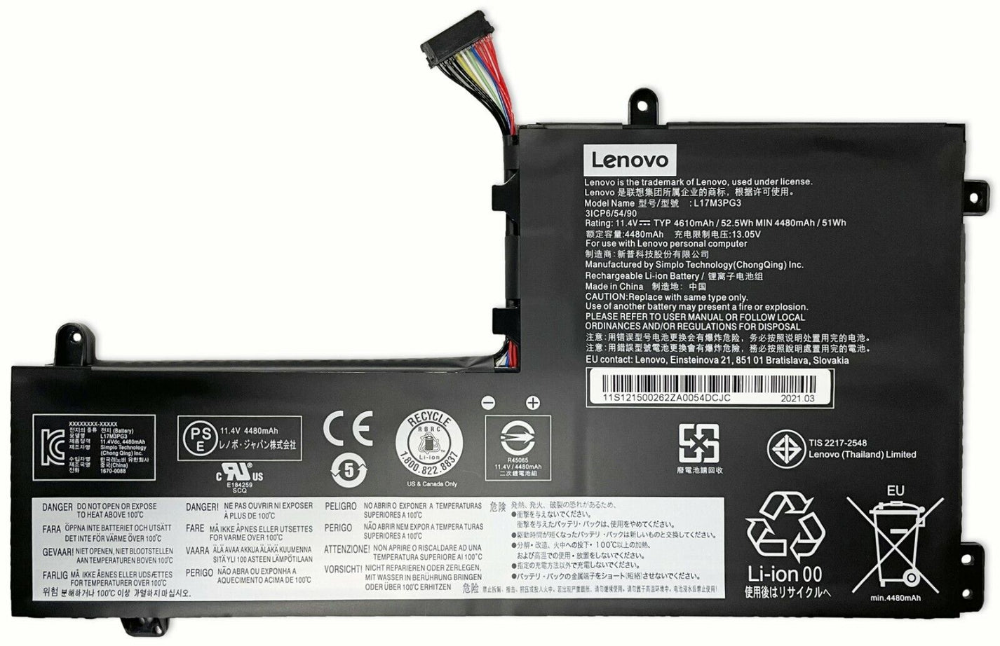 Lenovo Battery Pack for Legion Y530-15ICH Y7000P Y7000 - L17C3PG1 New ...