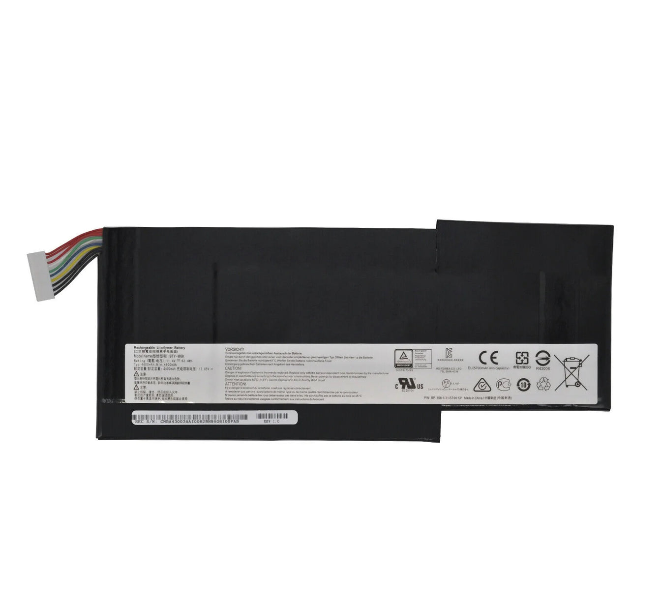 MSI Battery Pack for GF63 GF75 Stealth Pro GS63VR GS73VR - BTY-M6K New ...